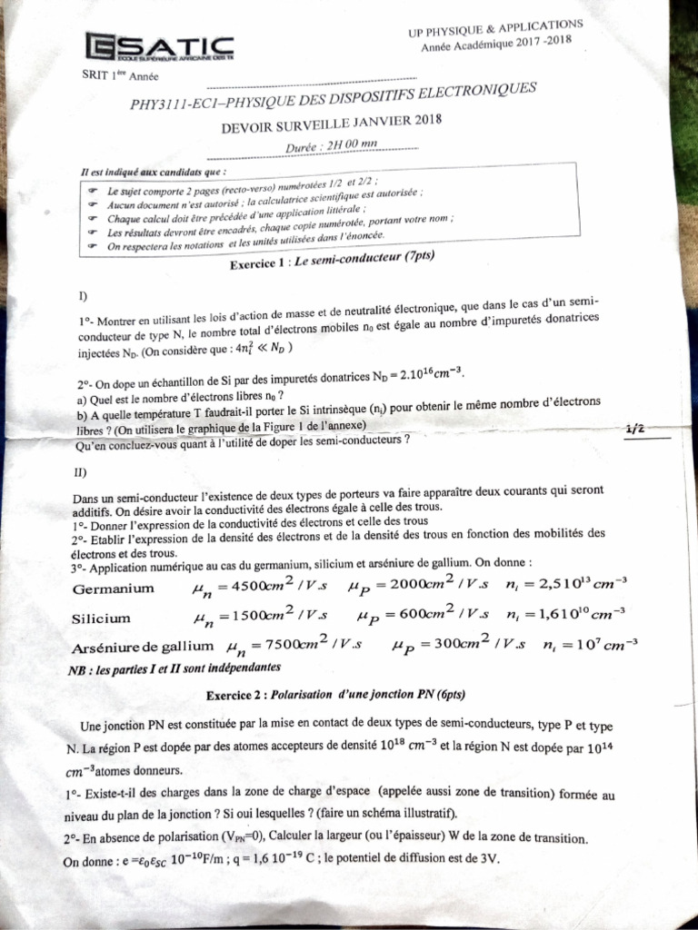 Devoir de Niveau PDE 2017-18 | PDF