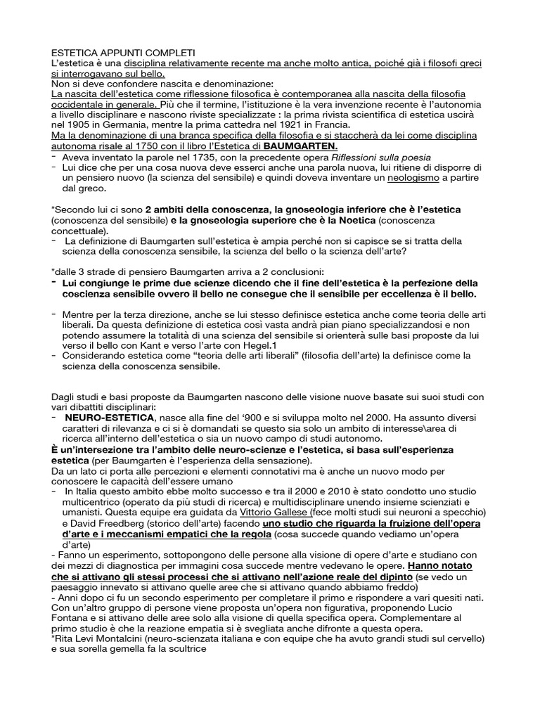 Appunti Estetica Libro | PDF
