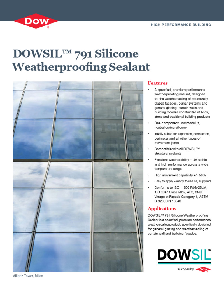 62 1264 01 Dowsil 791 Silicone Weatherproofing Sealant | PDF