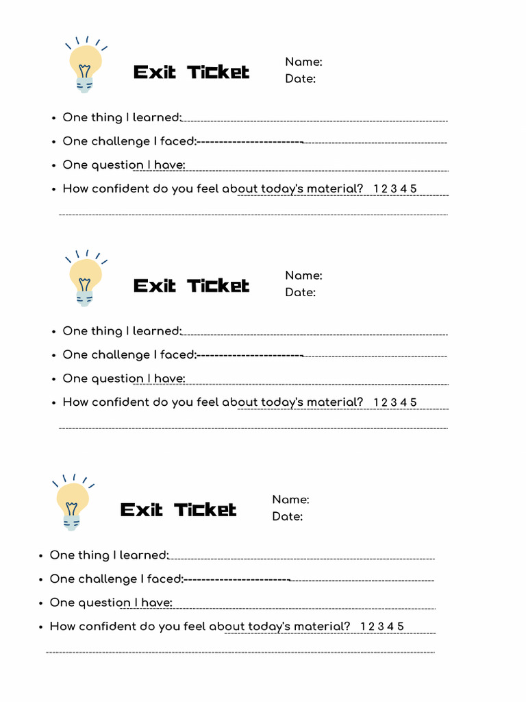 Lilac End of Lesson Exit Ticket | PDF