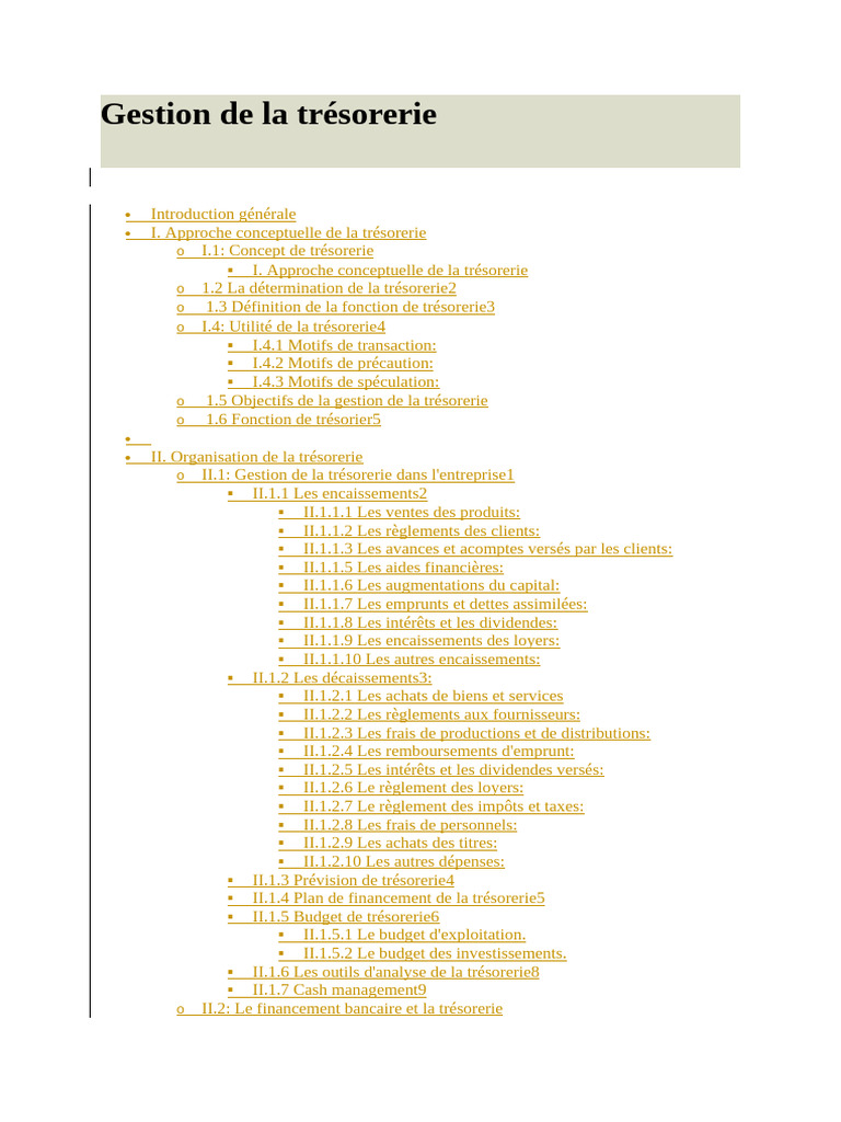 Gestion de La Tresorerie | PDF