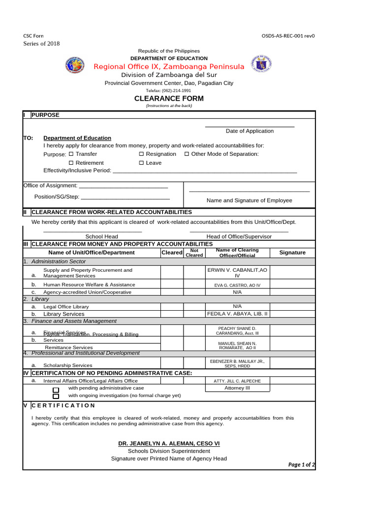 001 Div Clearance | PDF