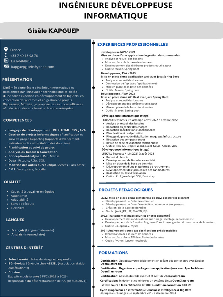 CV KAPGUEP Gisele | PDF