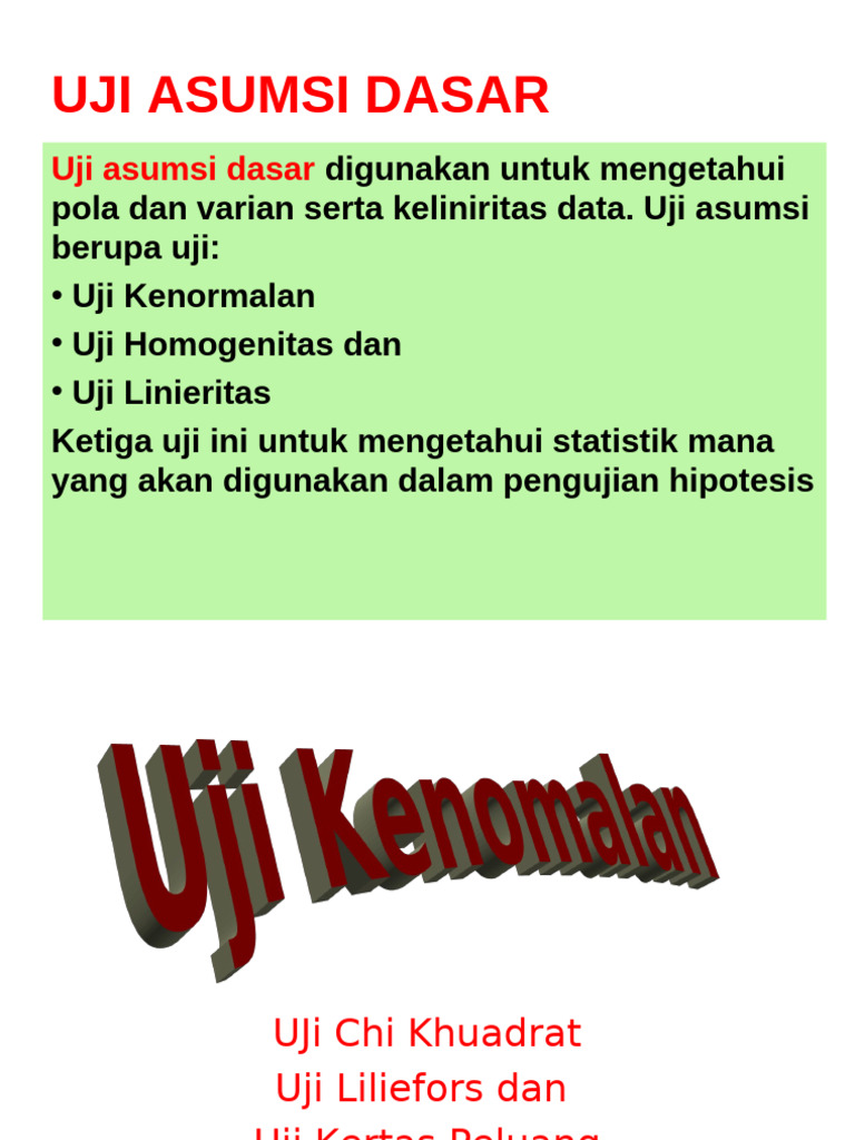 Bab Ii Uji Asumsi Dasar | PDF