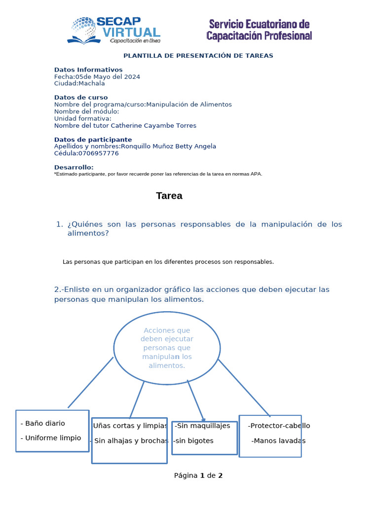 Plantilla para Entrega de Tareas-Word 2024 | PDF | Lavado de manos