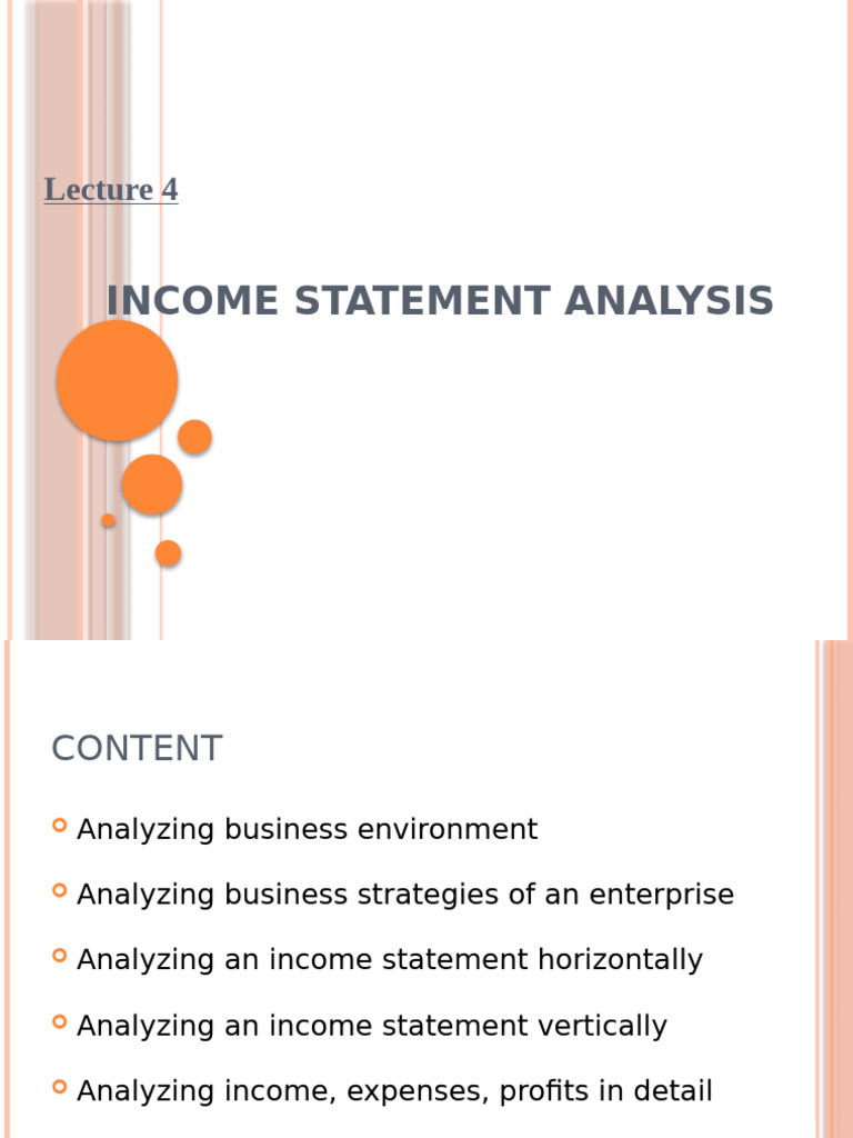 Topic 4 - Income Statement Analysis | PDF