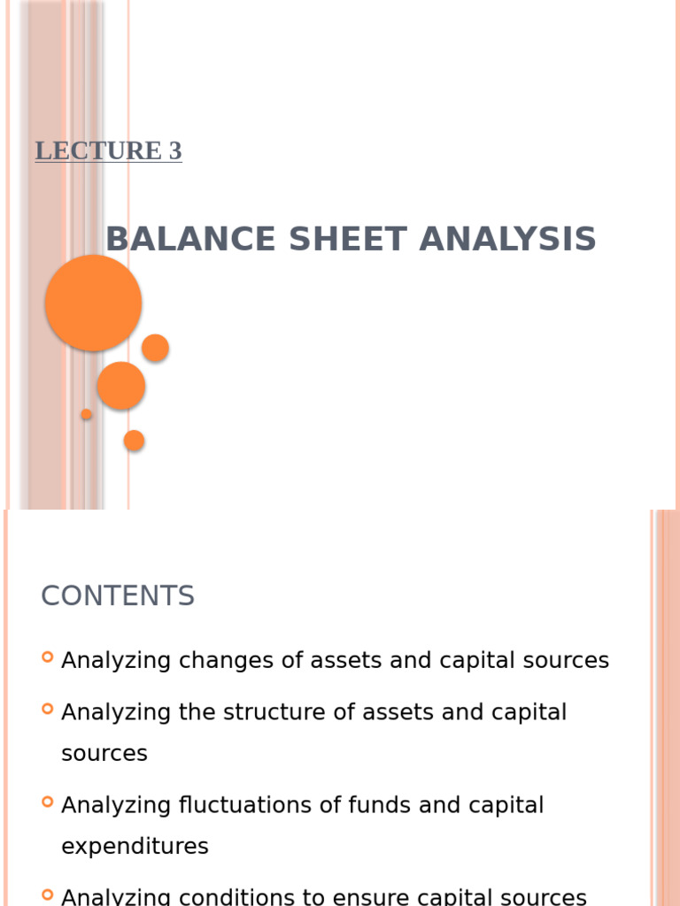 Topic 3 - Balance Sheet Analysis | PDF