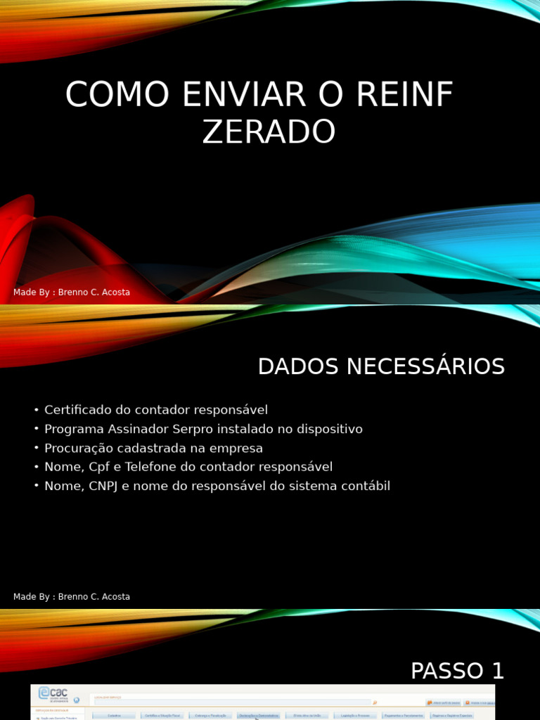 Como Enviar REINF Sem Movimento | PDF