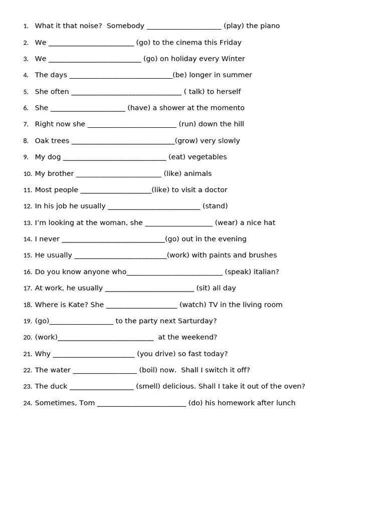 Present Simple Vs Present Cont. | PDF
