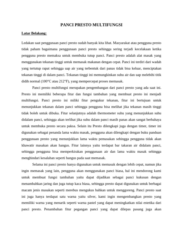 Proposal Presto Multifungsi | PDF