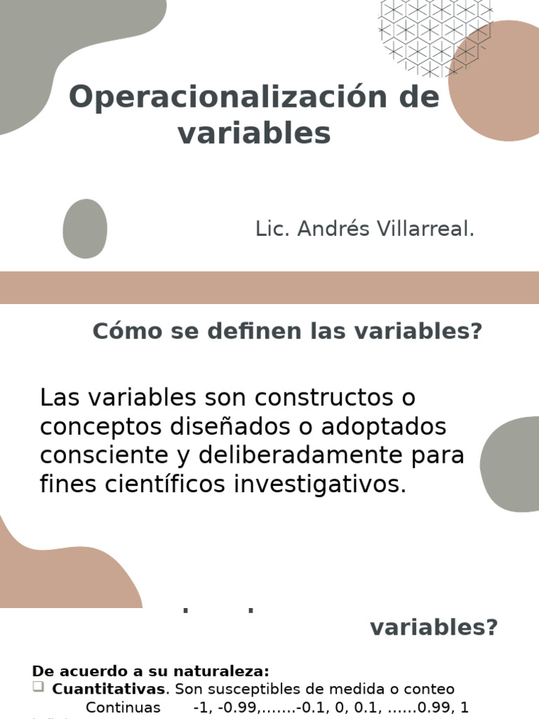 Operacionalizacion de Variables | PDF