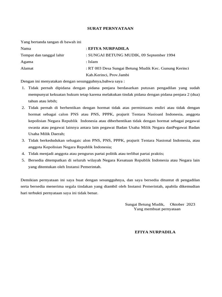 PERNYATAAN | PDF