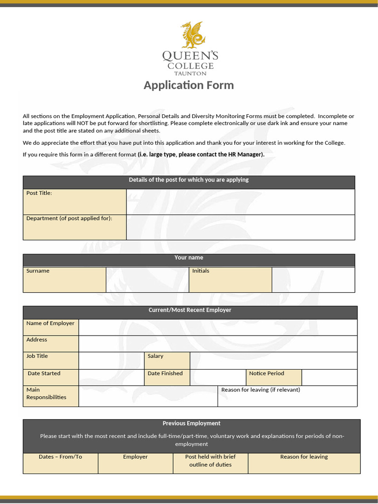Queens-College-Job-Application-Form-May-2023 | PDF