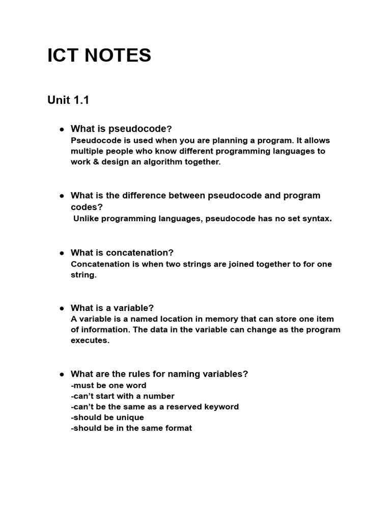 Ict Notes | PDF