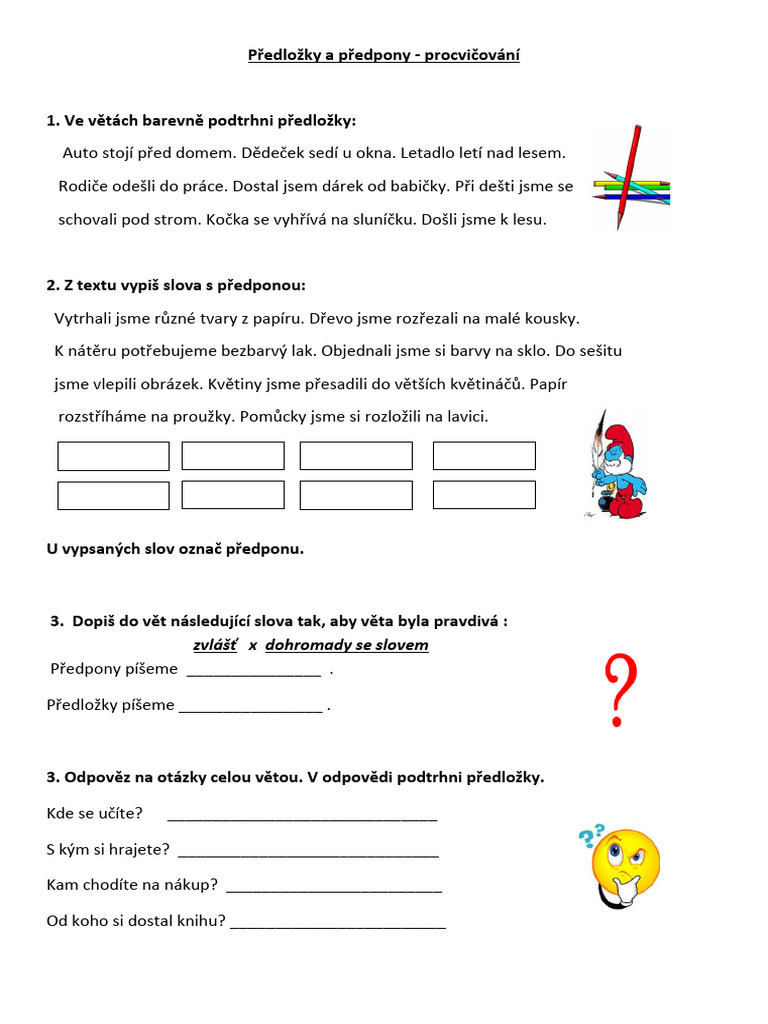 9.11. Predpony Predlozky Procvicovani | PDF