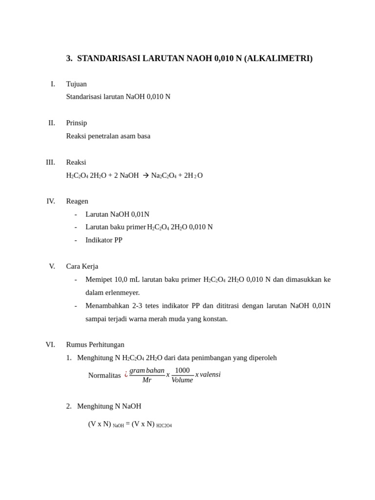 Materi 3 - STANDARISASI LARUTAN NAOH | PDF