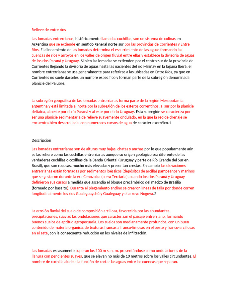 Relieve de entre ríos | PDF