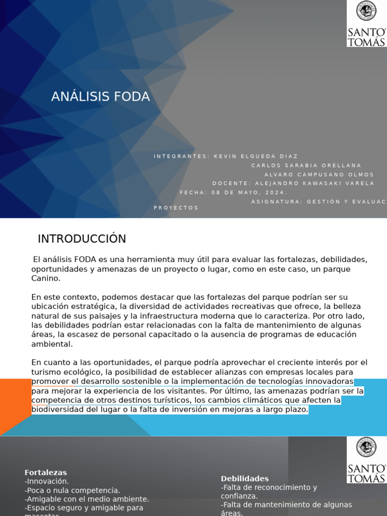 PPT ANALISIS FODA mejoras | PDF