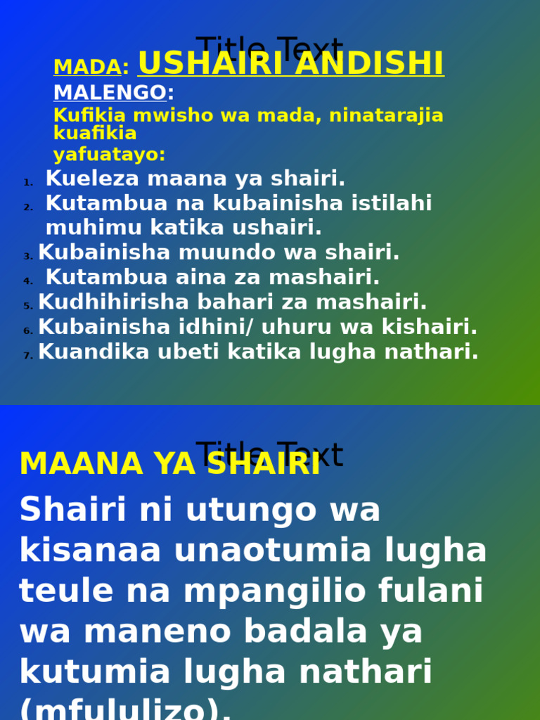 Fasihi Andishi-Ushairi | PDF