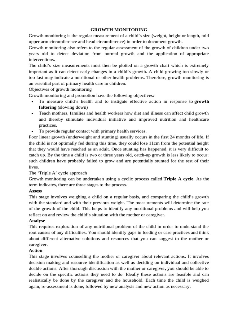 Growth Monitoring | PDF