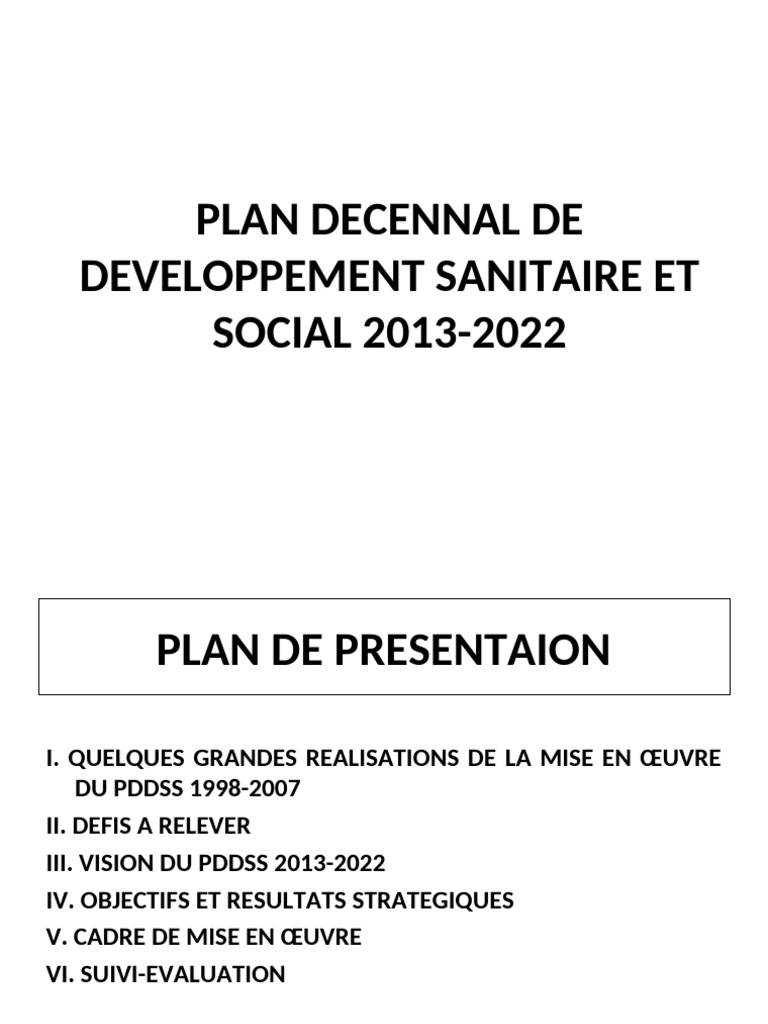 6.présentation Orientations PDDSS 2013-2022 | PDF