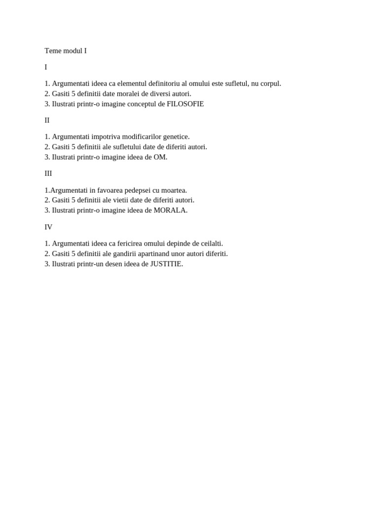 Teme Modul I XIIC 2024 | PDF