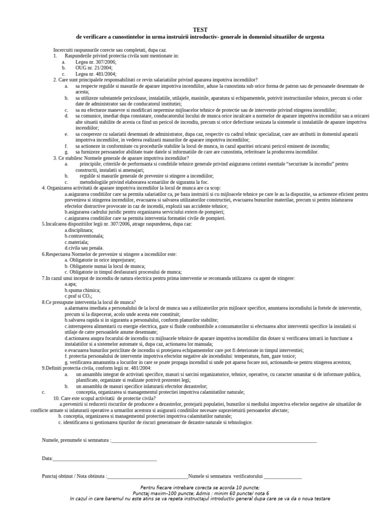 Test Noi Angajati Psi | PDF