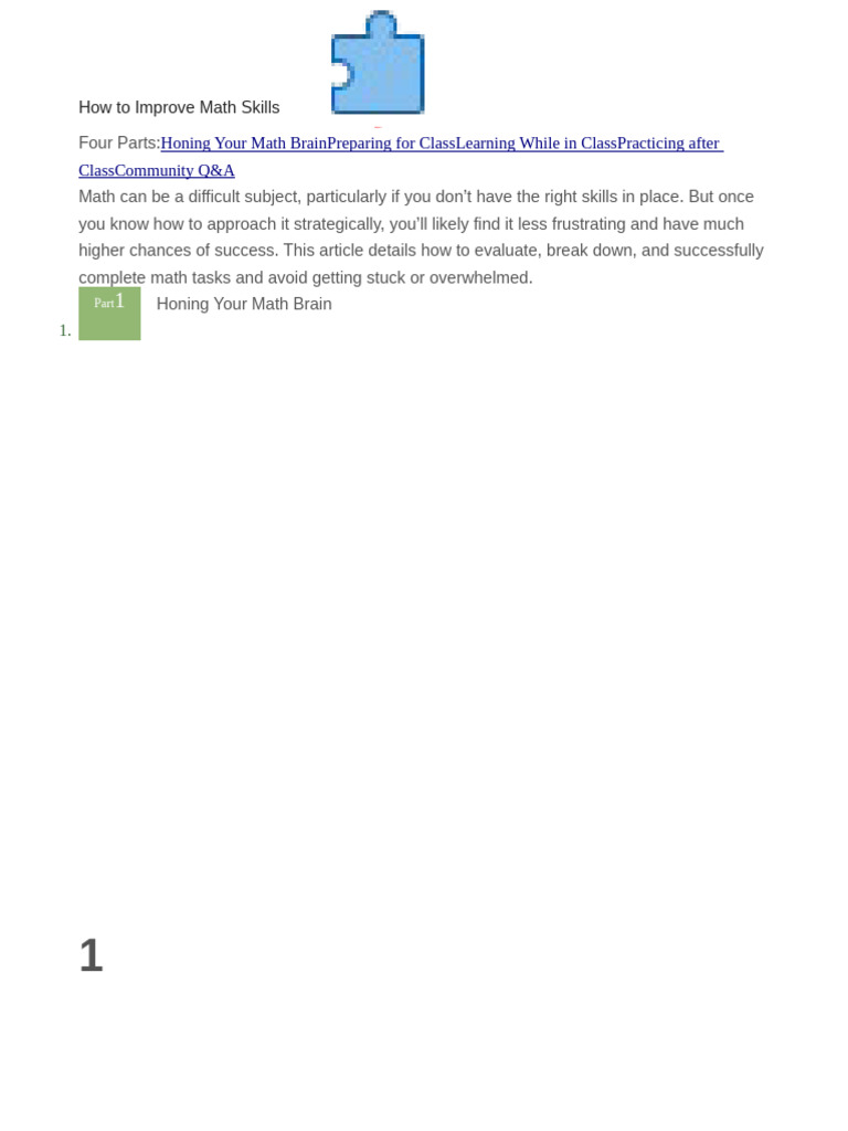 How To Improve Math Skills Pdf