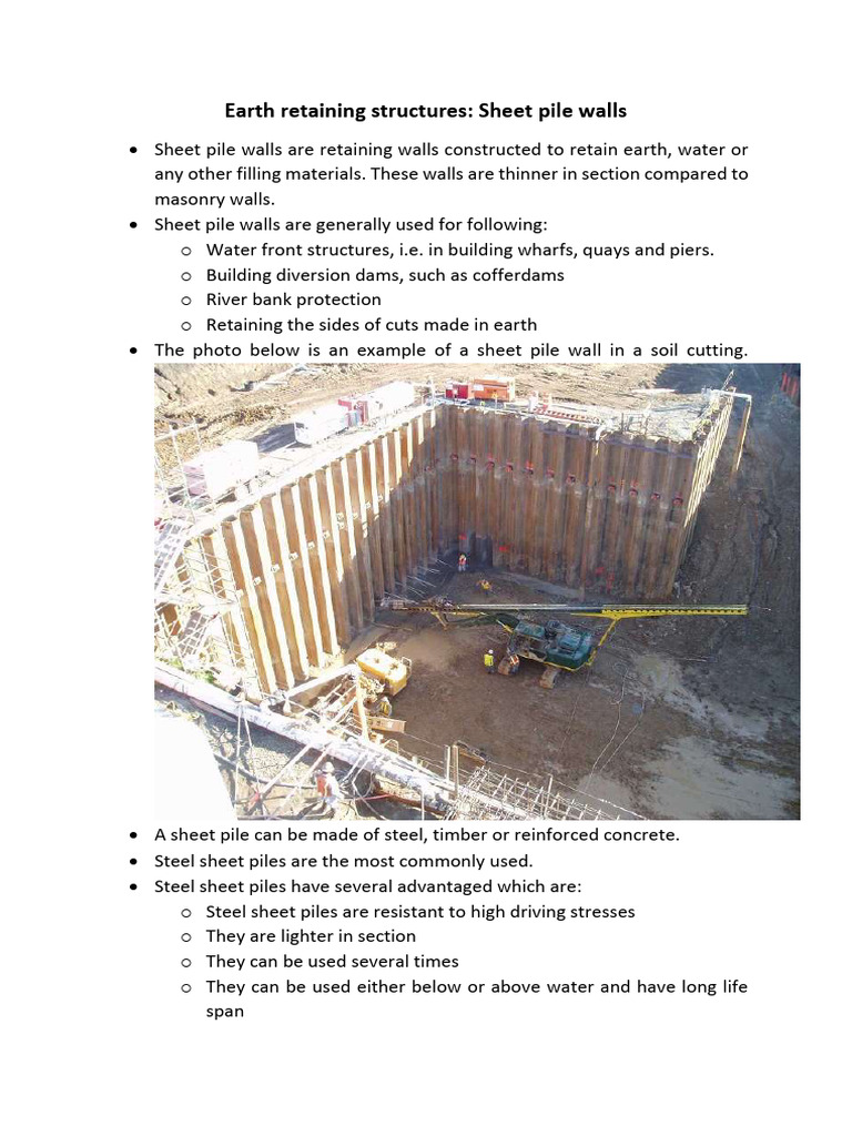 Sheetpile Walls Tutorial | PDF