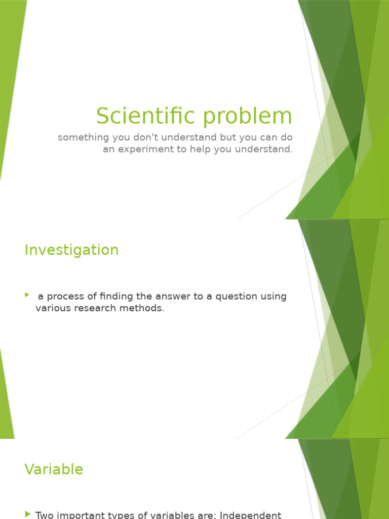 Scientific Problem | PDF | Experiment | Hypothesis