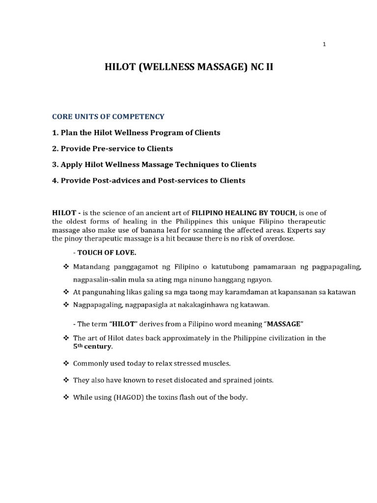 Hilot Module PTT | PDF