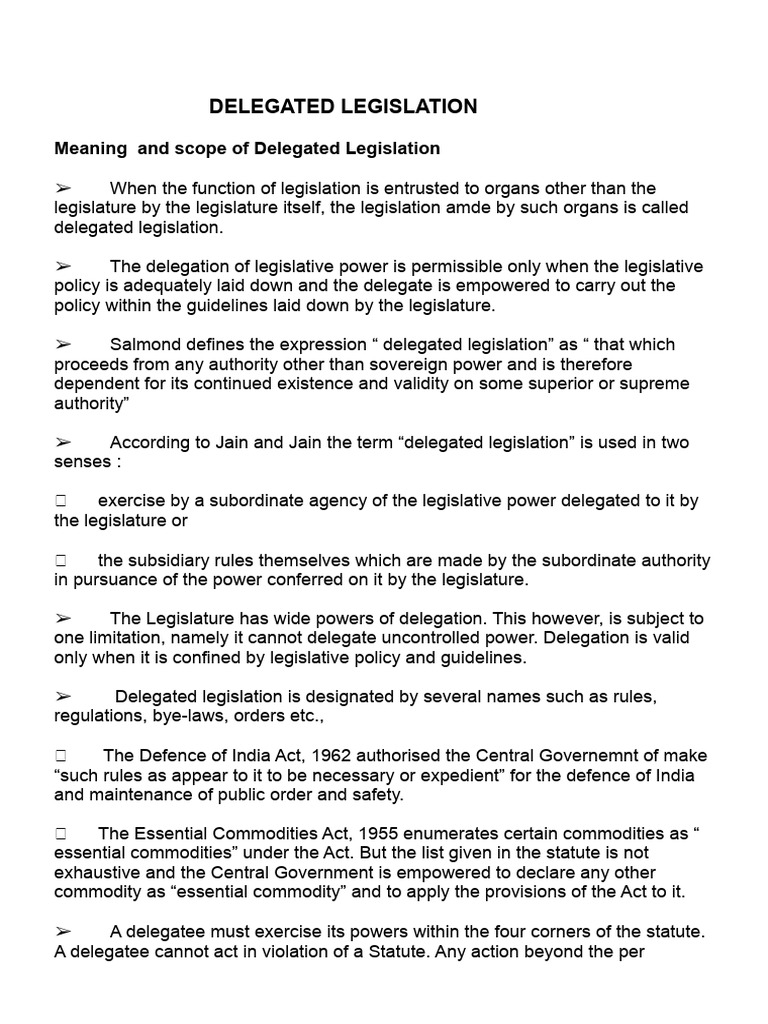 Delegated Legislation | PDF