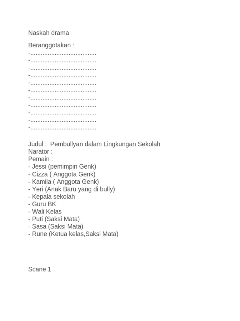 Naskah Drama Bullying | PDF