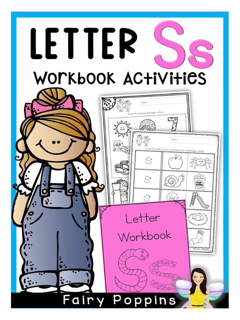 S Letter Workbook (Primary Font) - Fairy Poppins | PDF