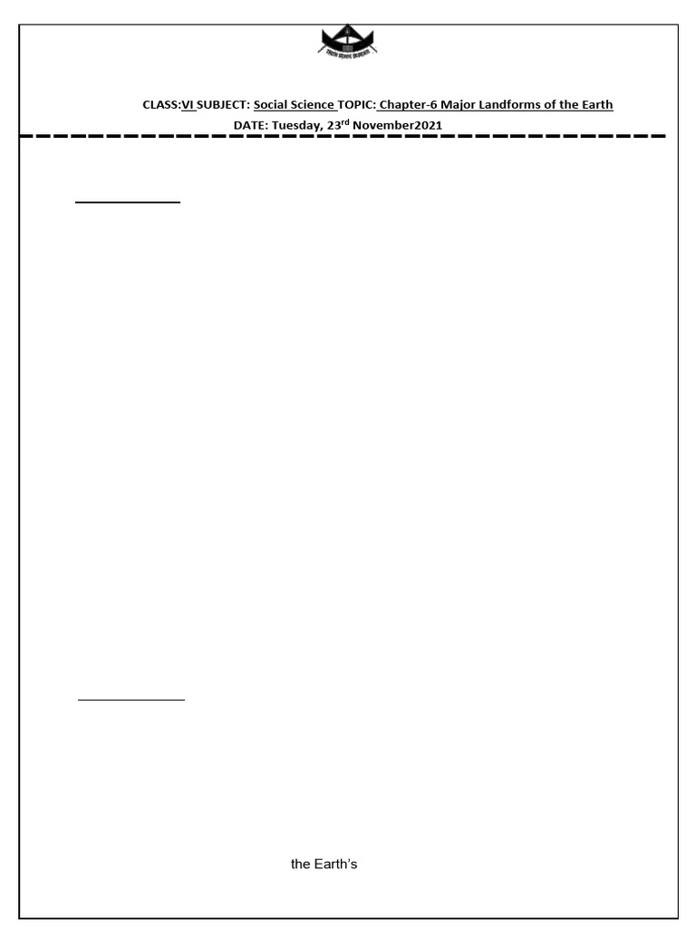 Ch -6 Major Landforms Geo | PDF