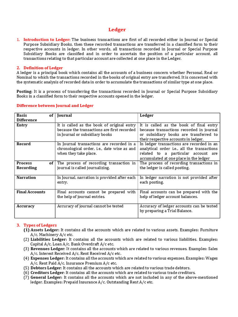 9 Ledger Notes | PDF
