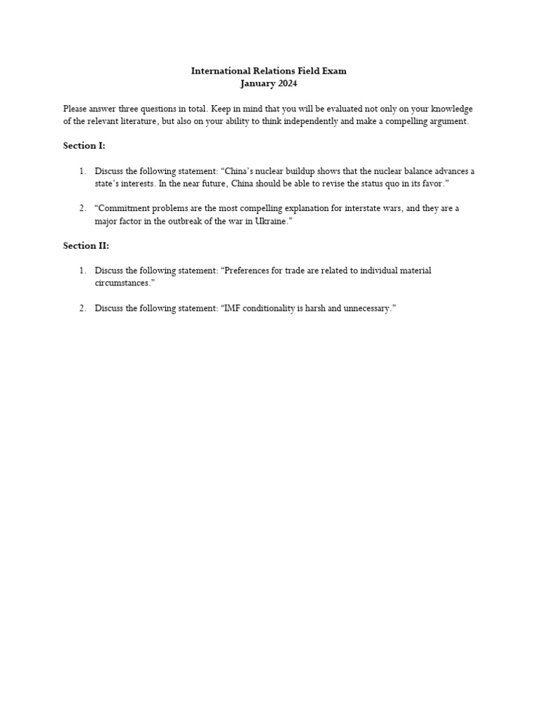Ir Field Exam 2024-01 | PDF