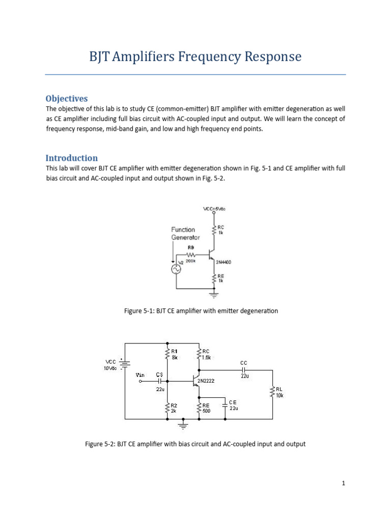 BJT Frequency Response | PDF
