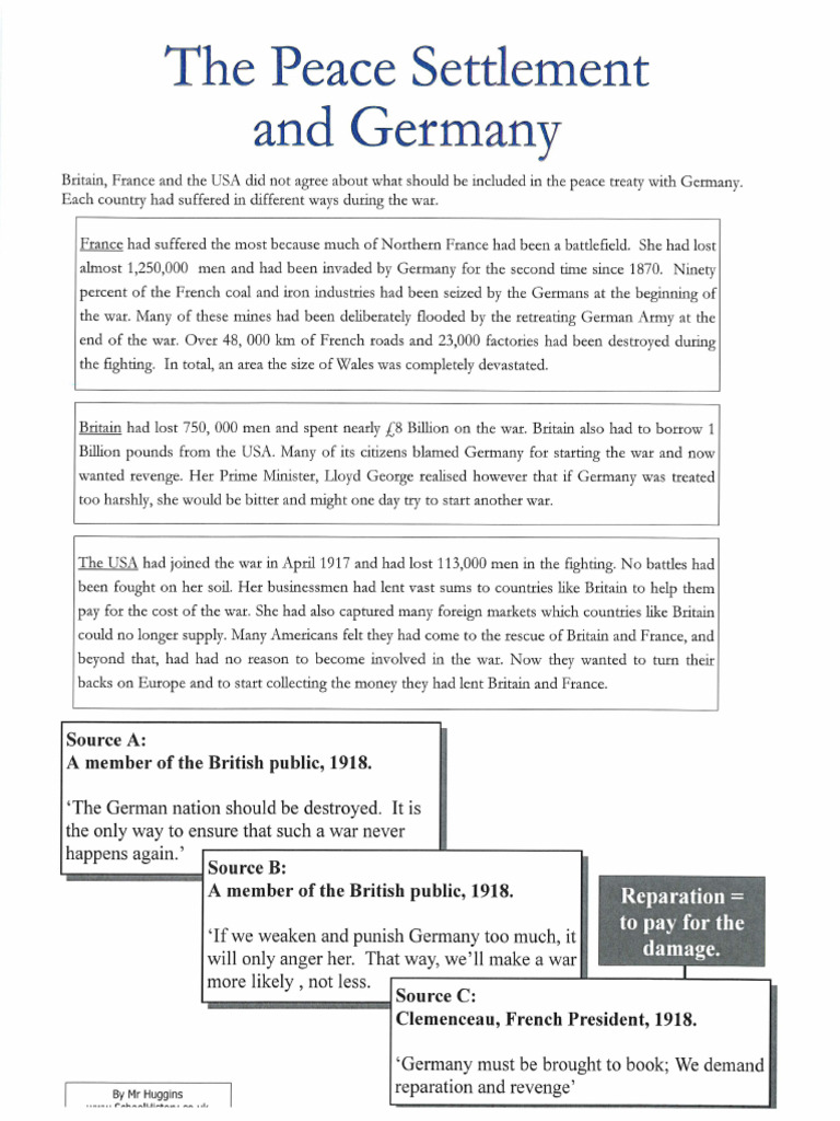 Peace Settlement and Germany | PDF