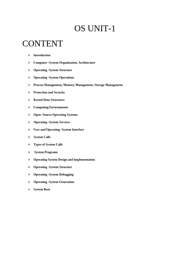 Os Unit 1 Notes | PDF
