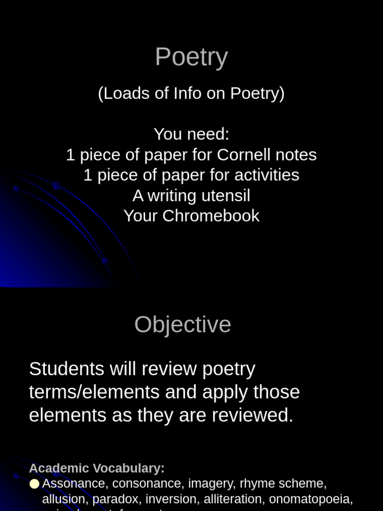 Poetry Overview Notes-2 | PDF