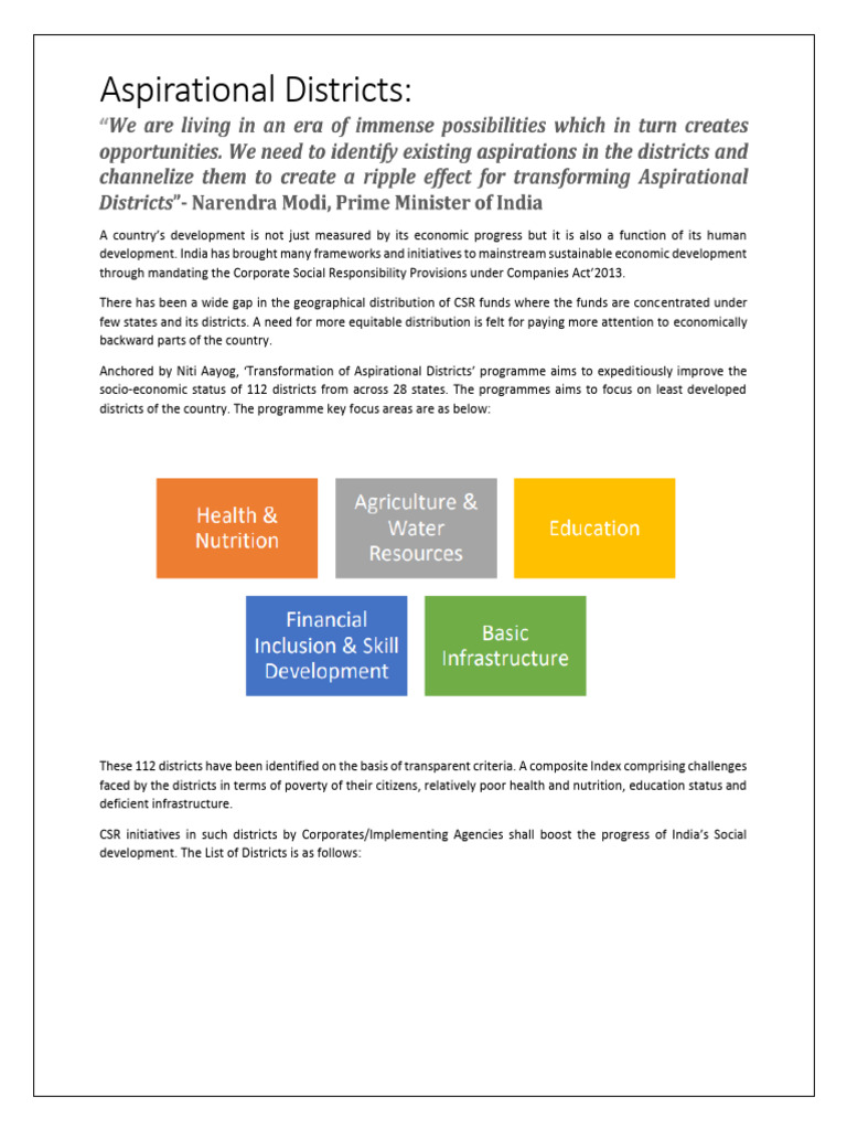 Aspirational Districts 1 | PDF
