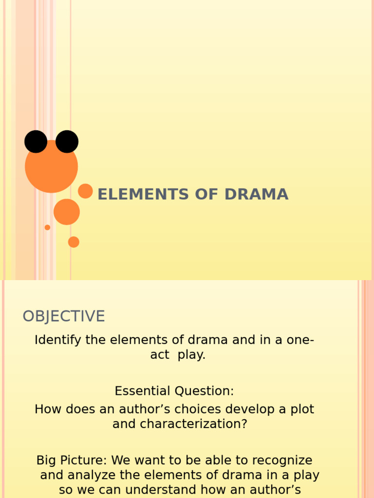 Elements of Drama Lecture | PDF