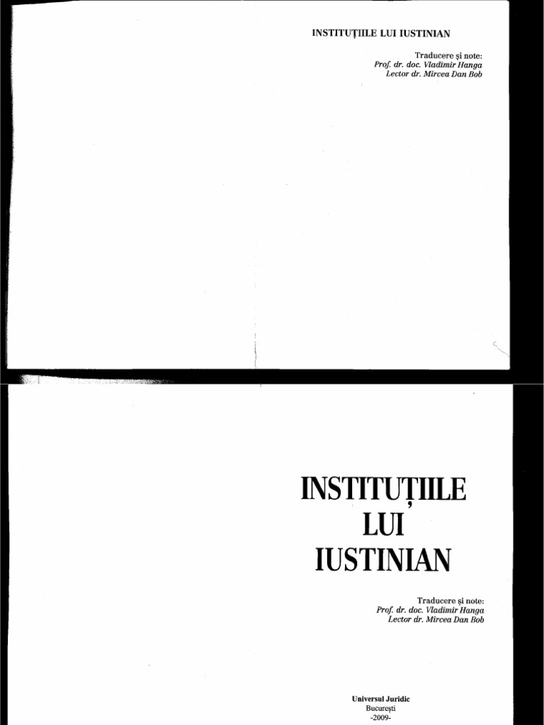 Institutiile Lui Iustinian | PDF