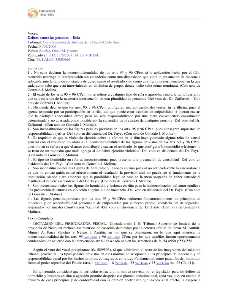 Fallo Antiñir CSJN | PDF