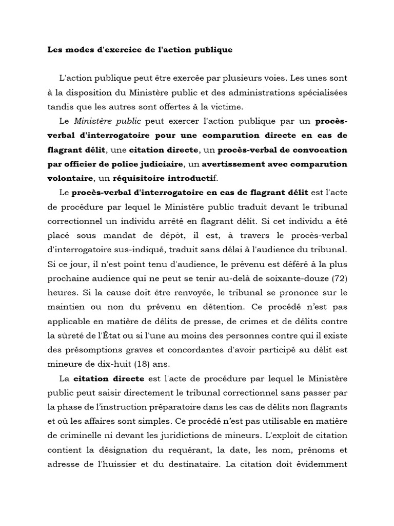 La Concrétisation de l'Action Publique | PDF