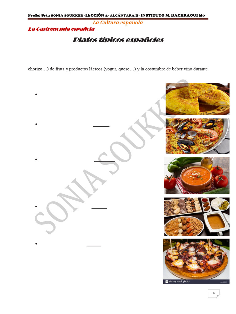 Cultura Espanola-Costumbres Espanolas - La Gastronomia y El Tapeo | PDF