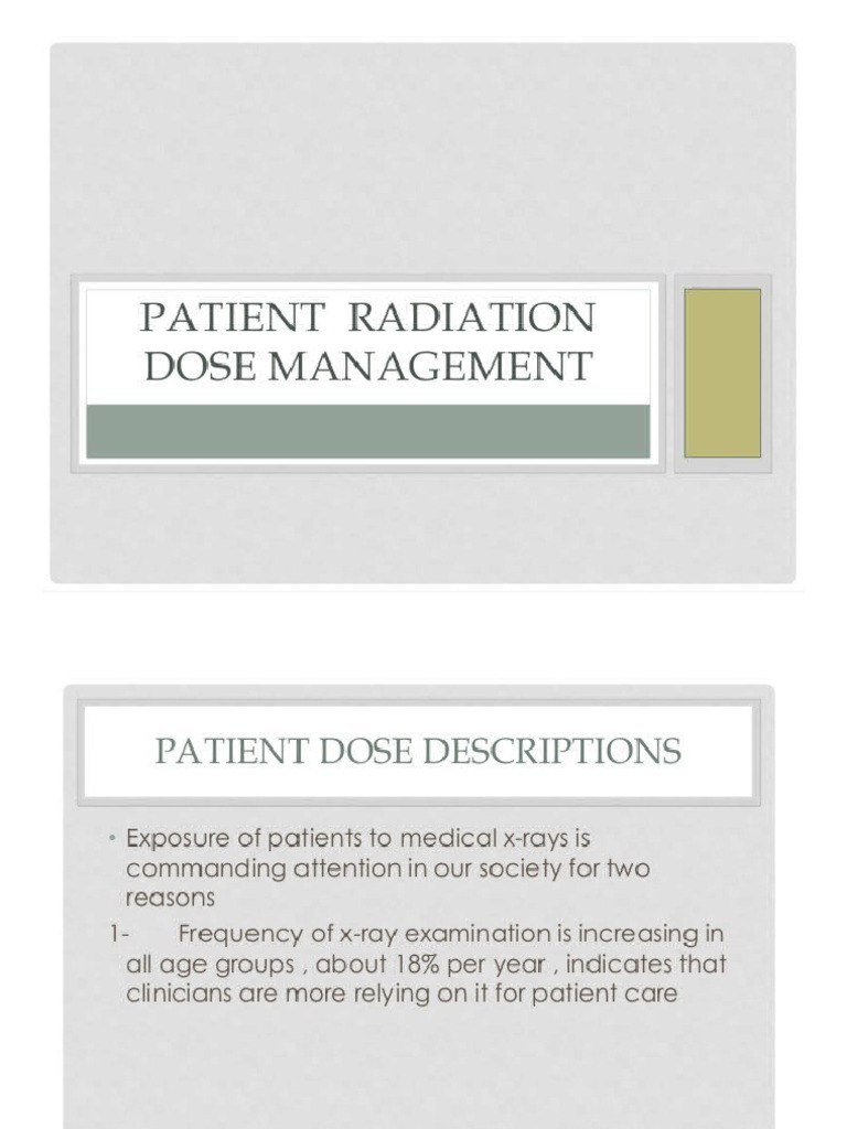 Patient Radiation Dose Management Copy | PDF