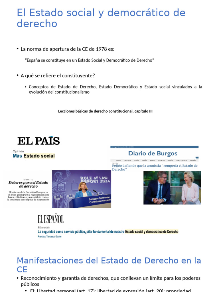 El Estado Social y Democrático de Derecho - SN - Seg - 24 | PDF ...