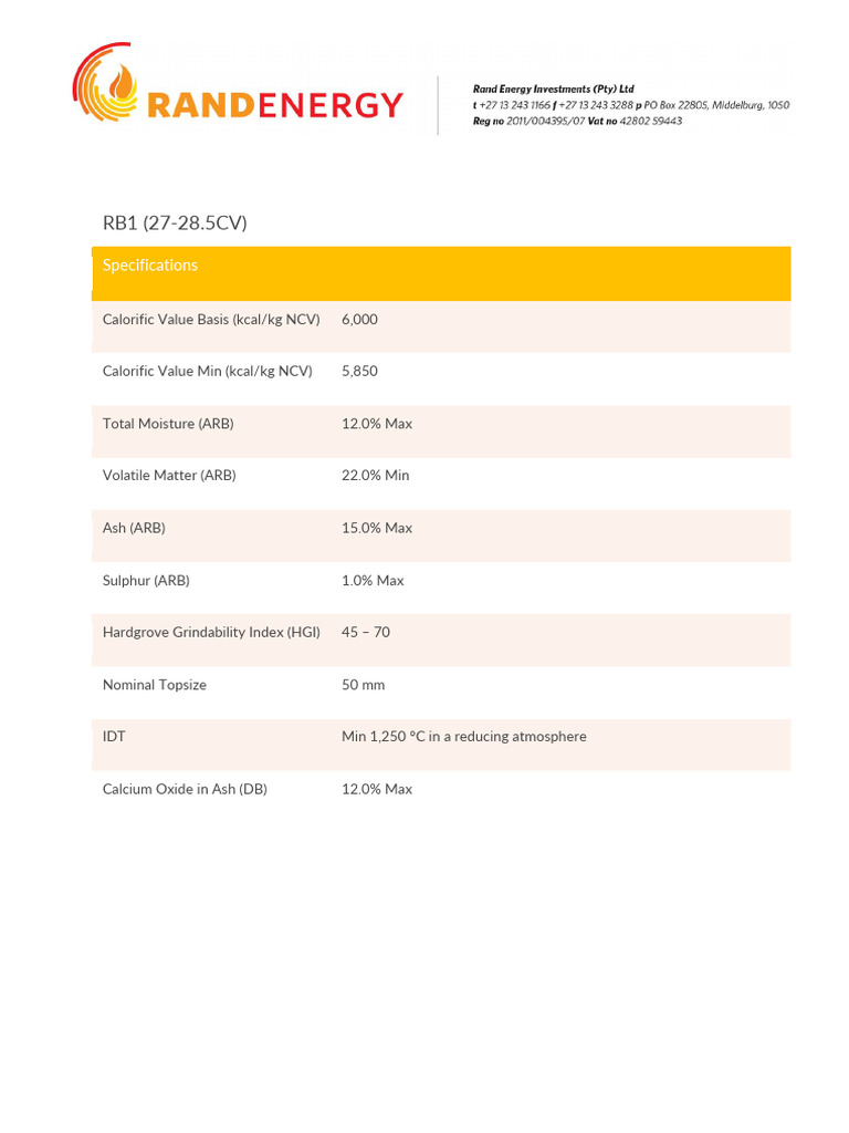Rand Energy Export Qualities | PDF